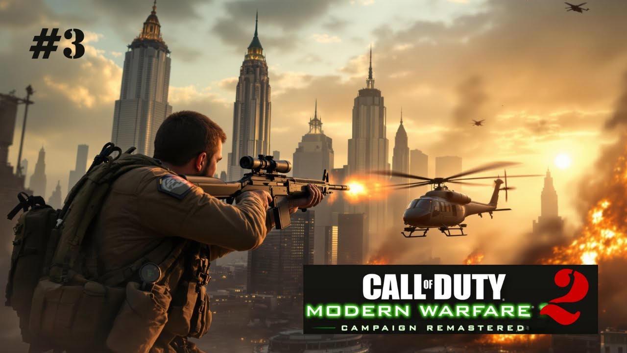 Battle with a helicopter in the game CALL OF DUTY MODERN WARFARE ...