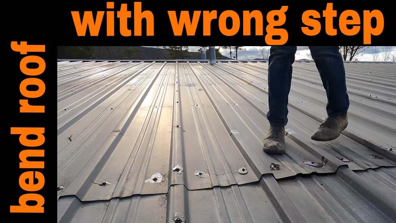 See the damaged caused by walking on metal roofs - try to avoid this ...