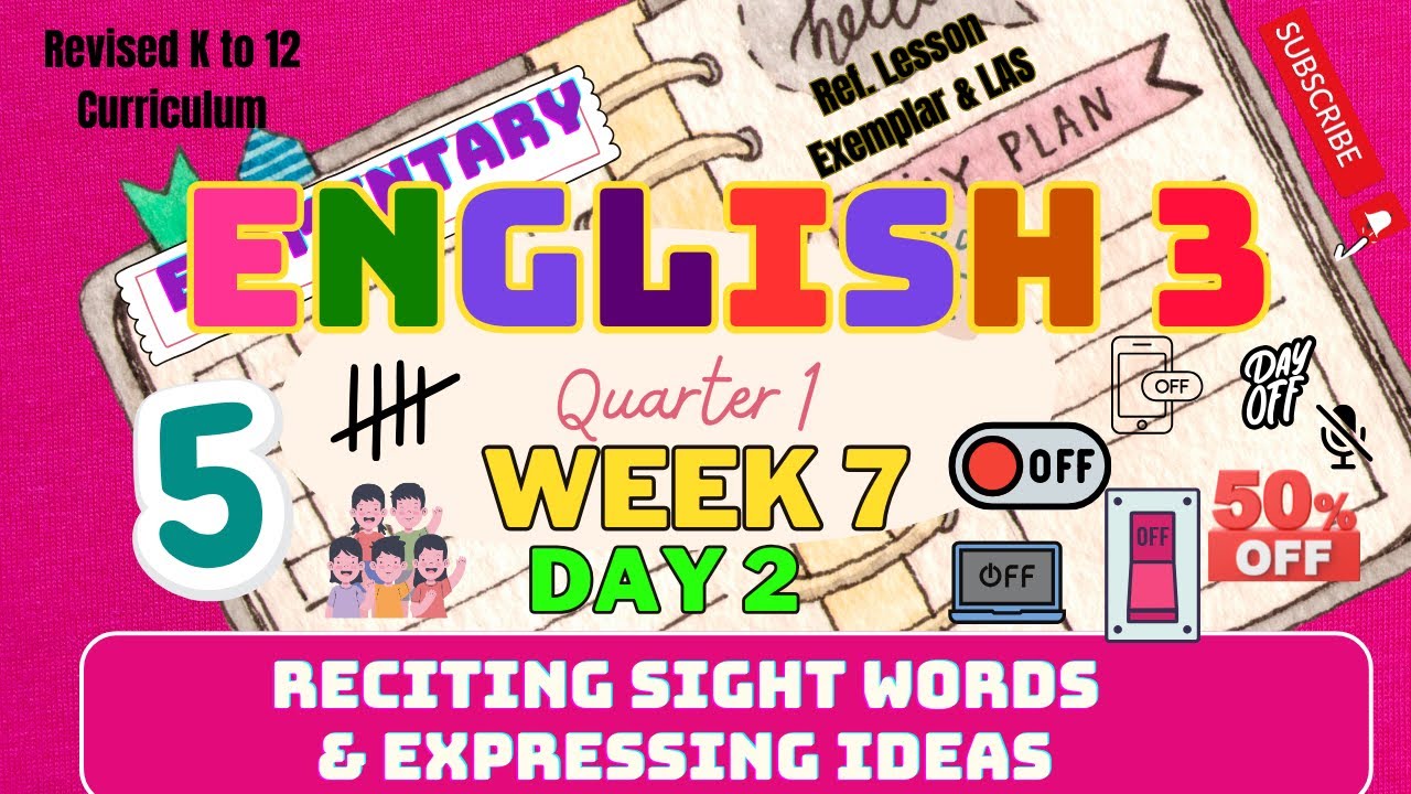 Grade 3 English | Q1 Week 7 Day 2 | Reciting Sight Words & Expressing ...
