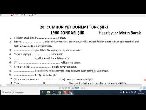 AYTEdebiyat 1980 sonrası şiir - Cumhuriyet Dönemi halk şiiri