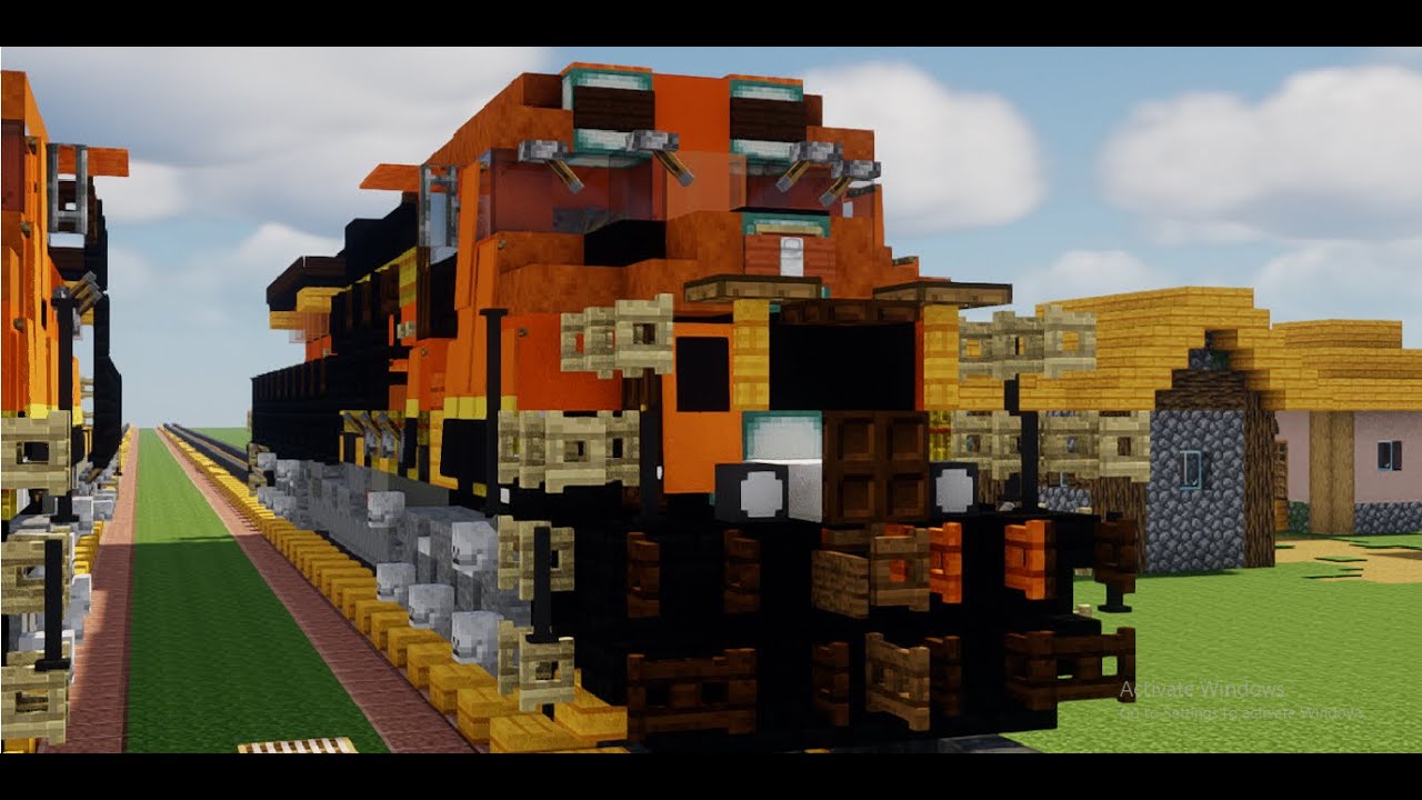 minecraft BNSF ET44C4 diesel locomotive tutorial - YouTube