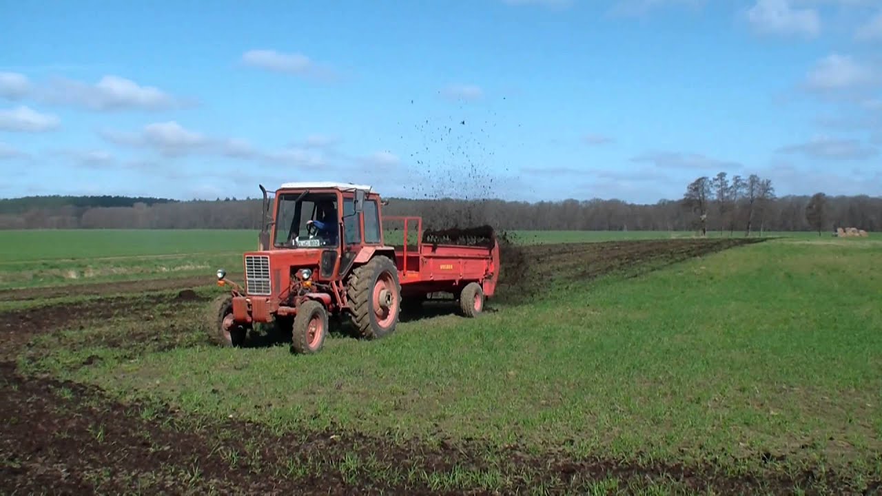 Miststreuen mit MTS 550 und Fortschritt T 157 - YouTube