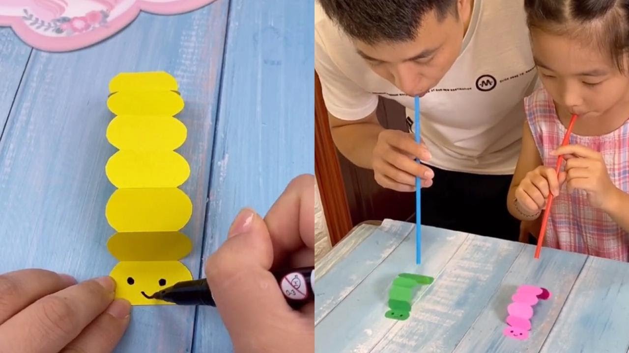Easy Paper Caterpillar Craft/game/ - YouTube