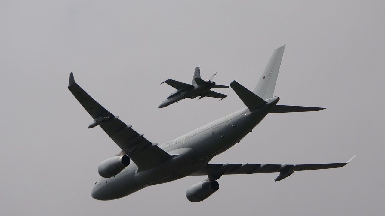 RAF A330 + Finish air force F18 flypast at RIAT 2023 - 15/7/23 4K - YouTube