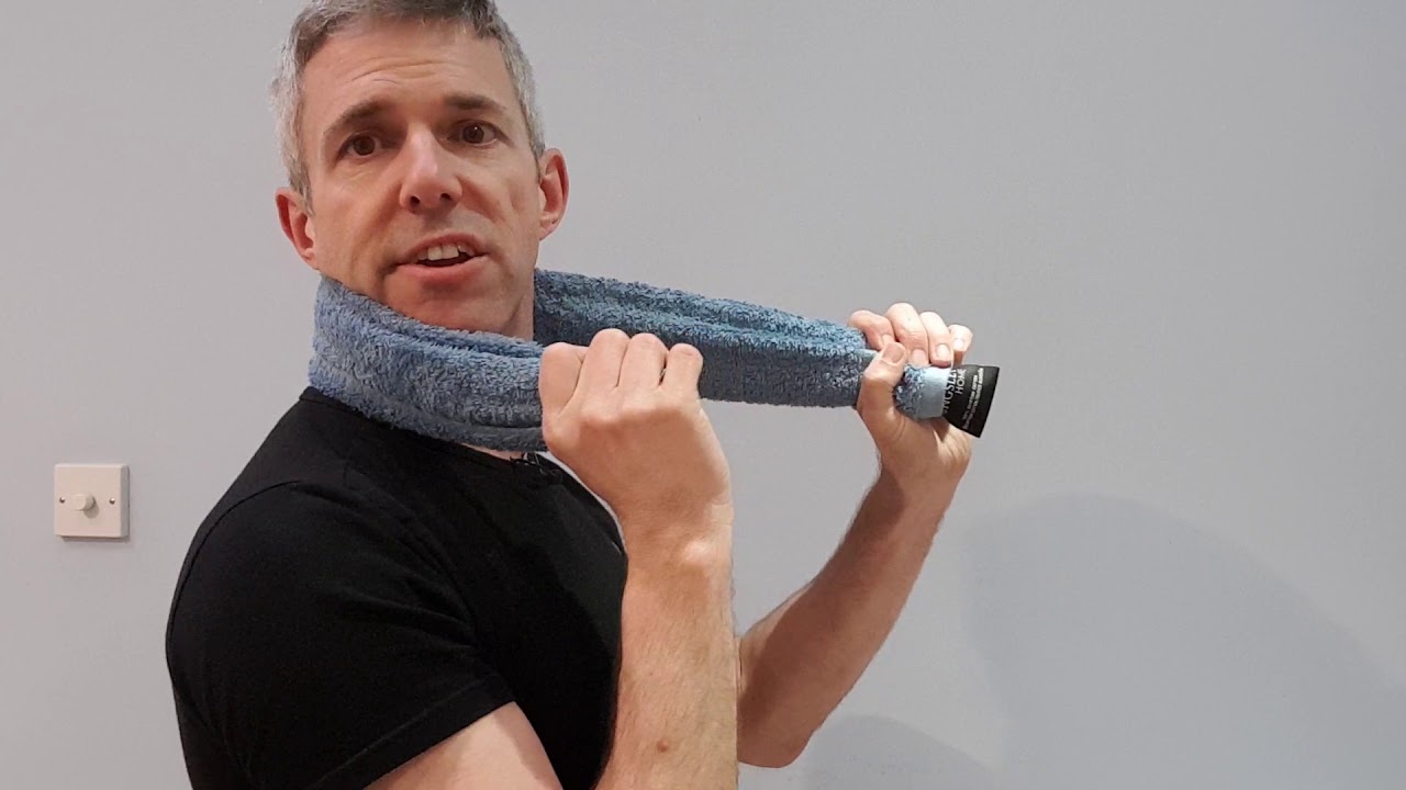 Towel assisted neck rotation - YouTube
