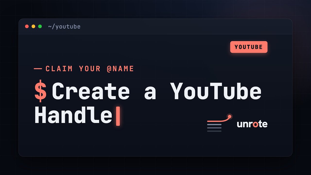 How to create a Youtube Handle for your Channel or account - YouTube