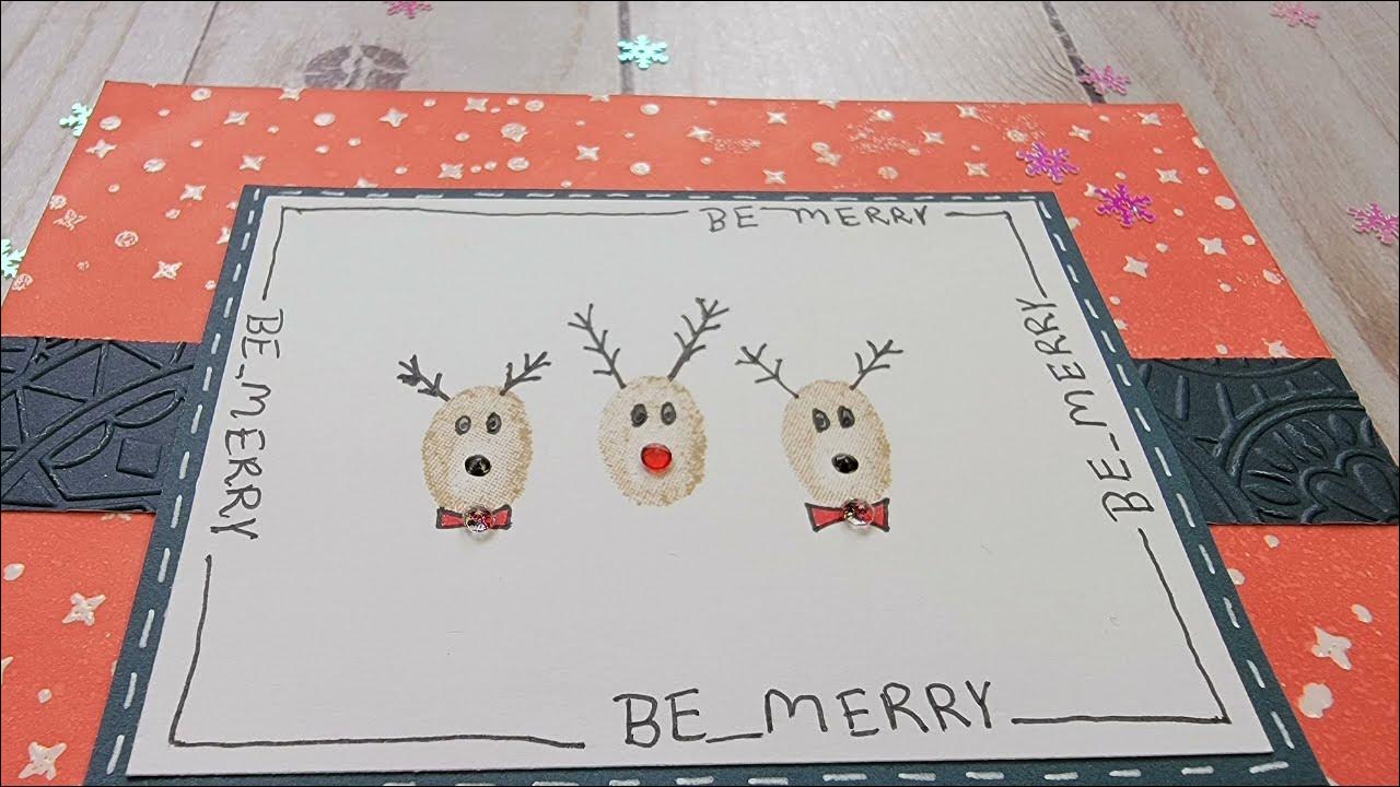Fun Fingerprint Reindeer Christmas Card using the November SOTM ...