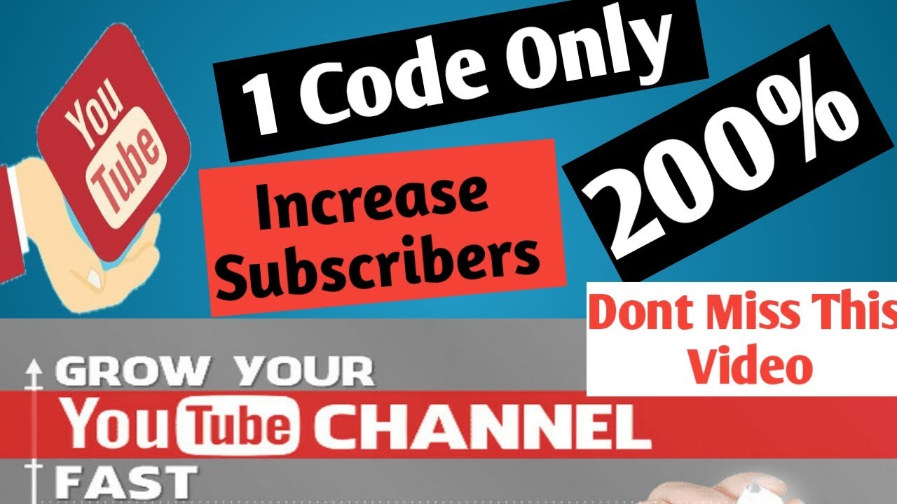1 Code only increase subscribers || How to increase subscribers on youtube || Secret Hack sub ...