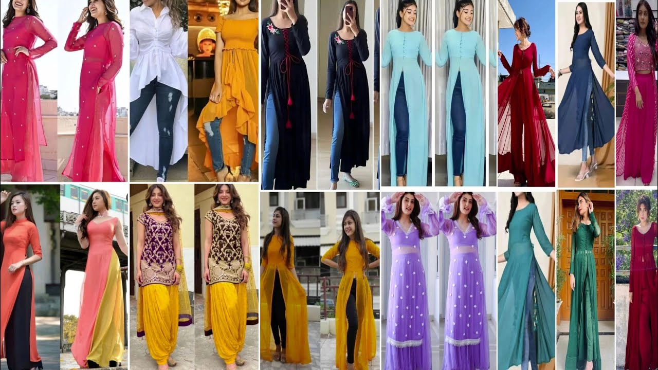 Front cut kurti design / middle slit kurti / #frontslitkurti #slitkurti ...