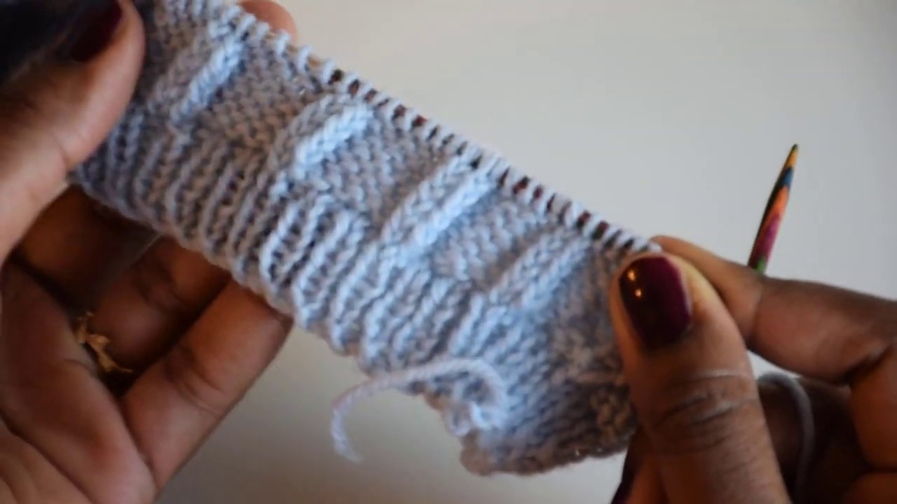 Liseron Hat Criss Cross cable pattern - YouTube
