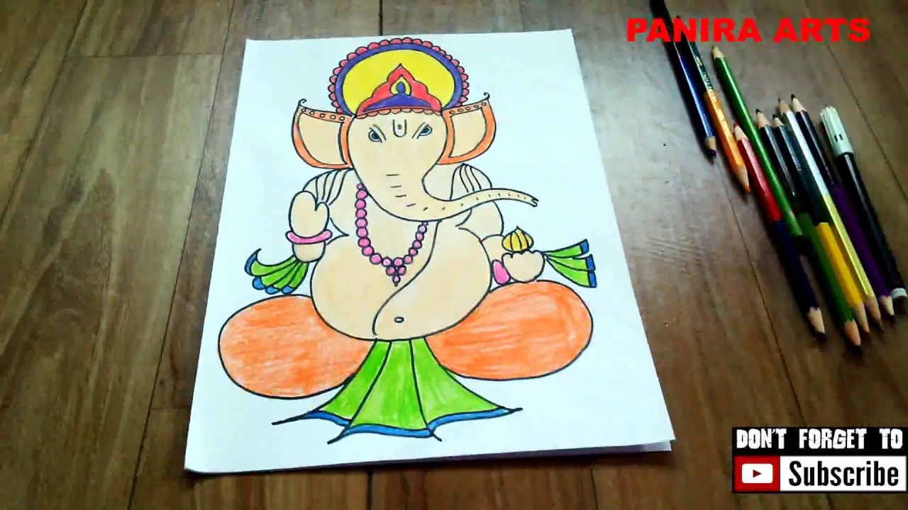 How to draw Lord Ganesha || Ganpati drawing || drawing for kids || by ...