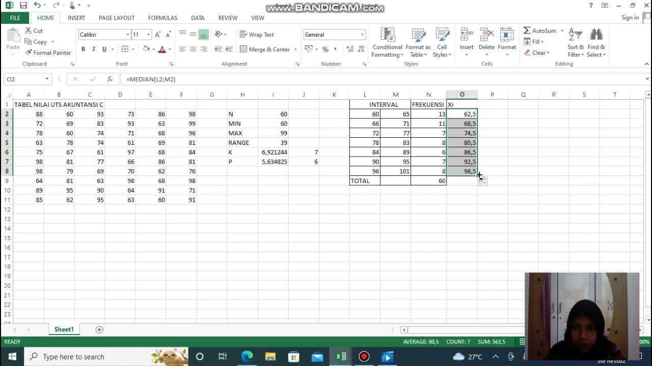 TUTORIAL Ms. EXCEL (Mencari Mean, Median, Modus, Standar Deviasi & Varians) - YouTube