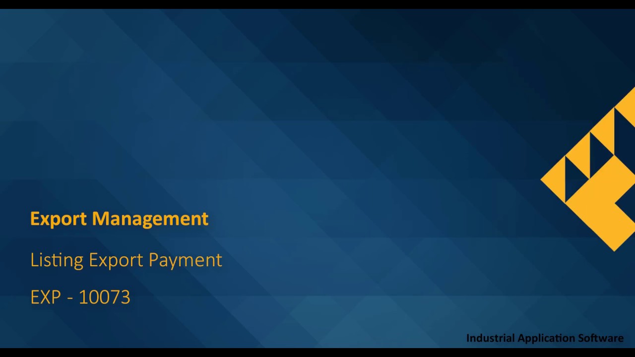 EXP 10073 : EXPT05 - Listing Export Payments - YouTube