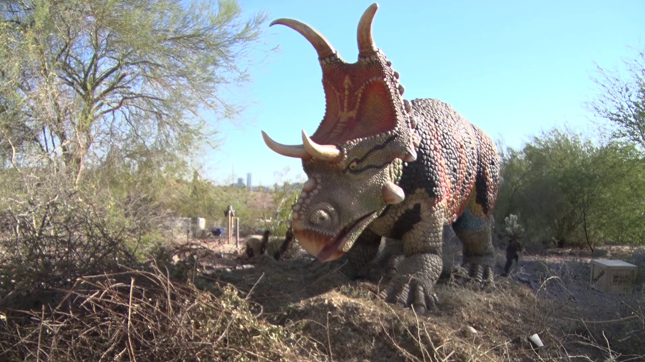 Phoenix Zoo Introduces a Dinosaurs in the Dessert Exhibit - YouTube