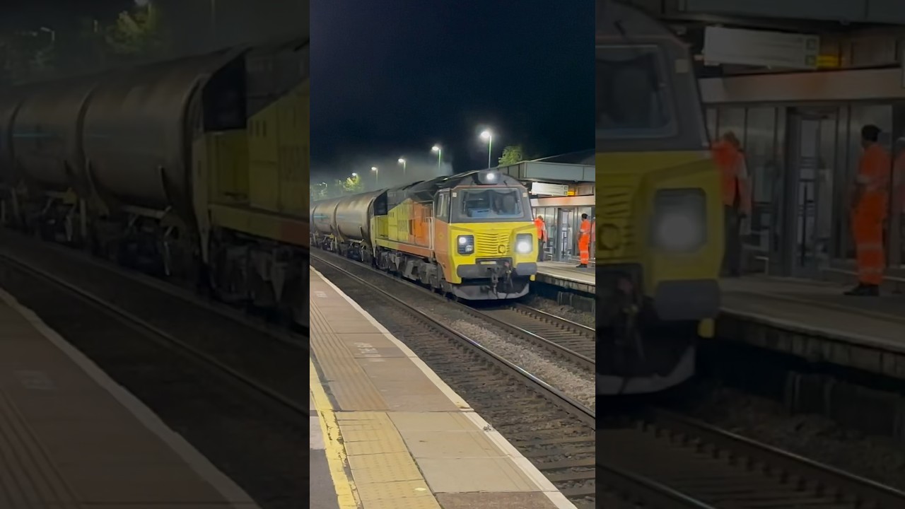 Class 70 Colas rail freight with Fuel Train passing Tamworth #tones #trains #railways - YouTube