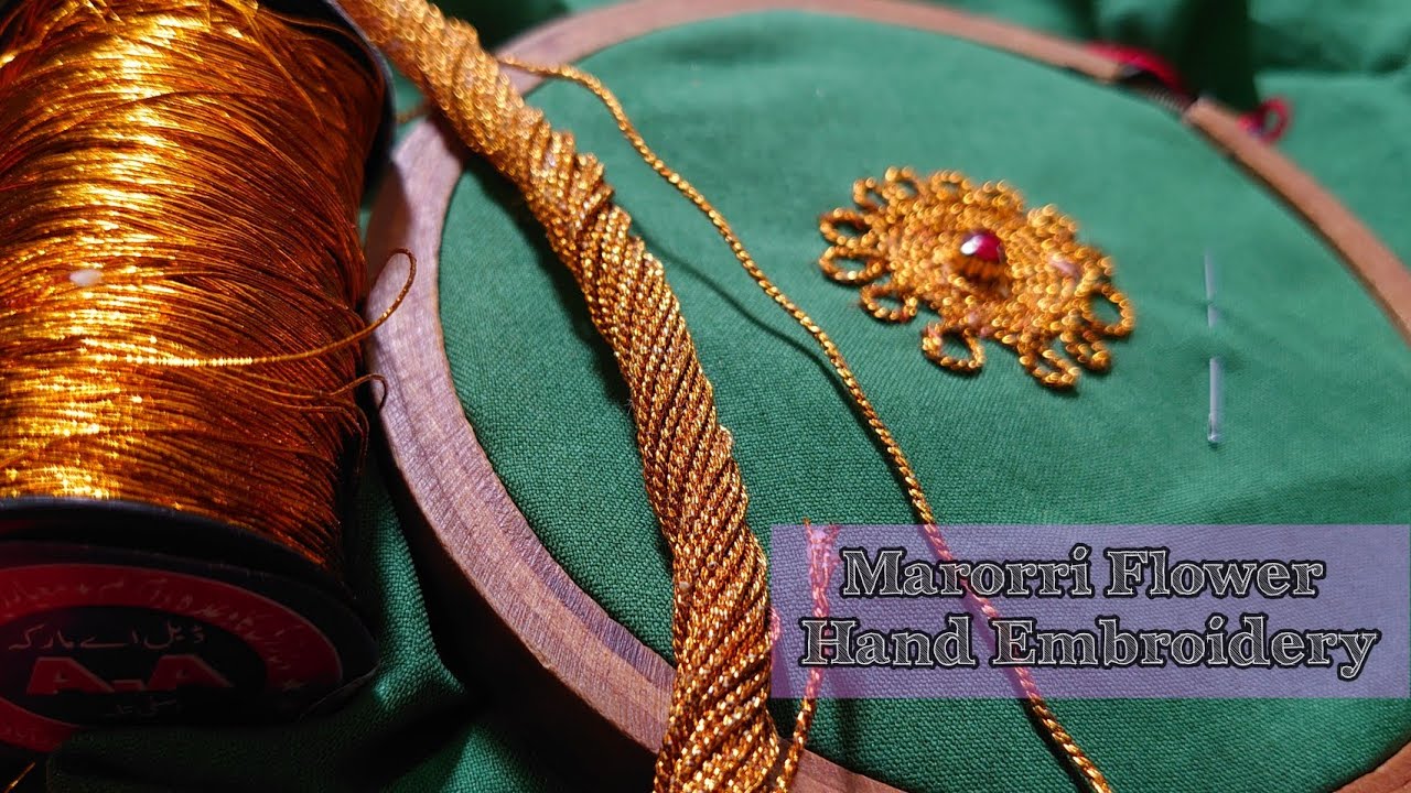 Hand Embroidery Zari And Mukka Work Marorri Flower Tutorial # ...