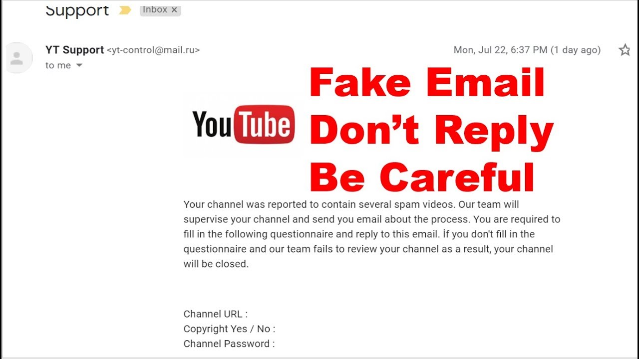 YouTube fake strike email reported to contain several spam videos ...