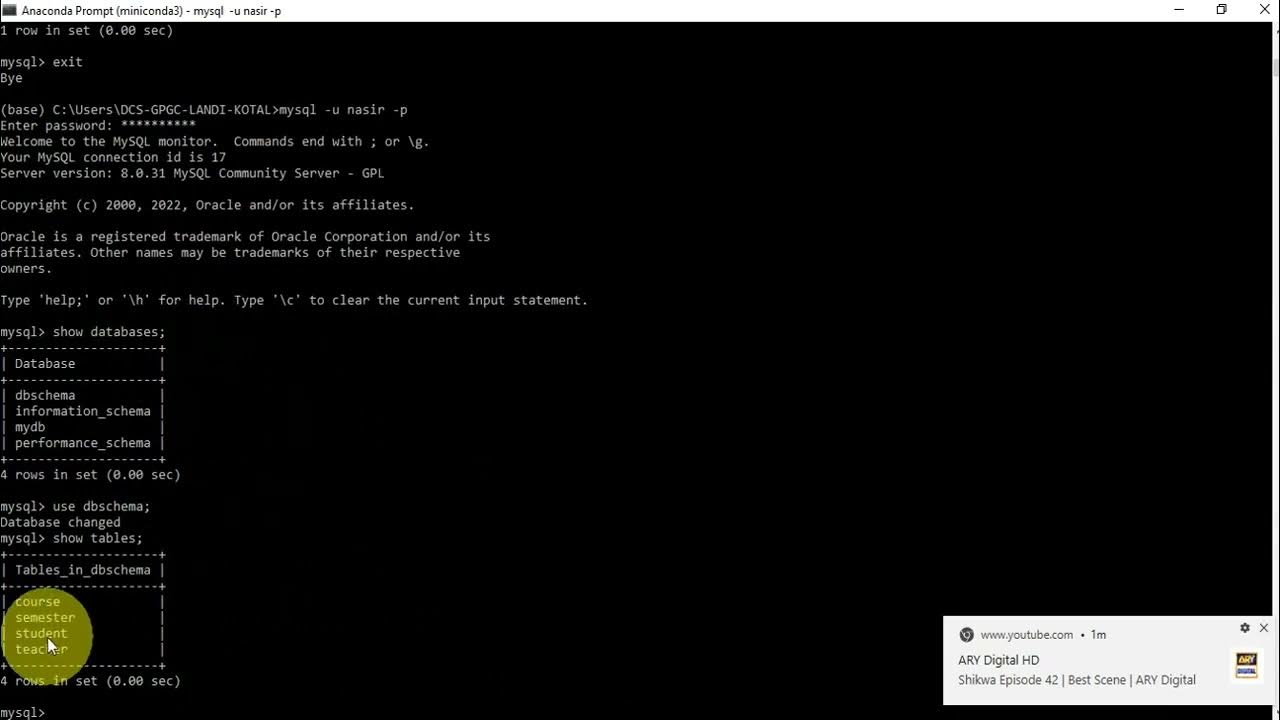 Lecture: | Data Control Language| Grant Revoke Command with User with ...