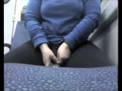 Woman pees sitting in bottle with female urination funnel Pibella!