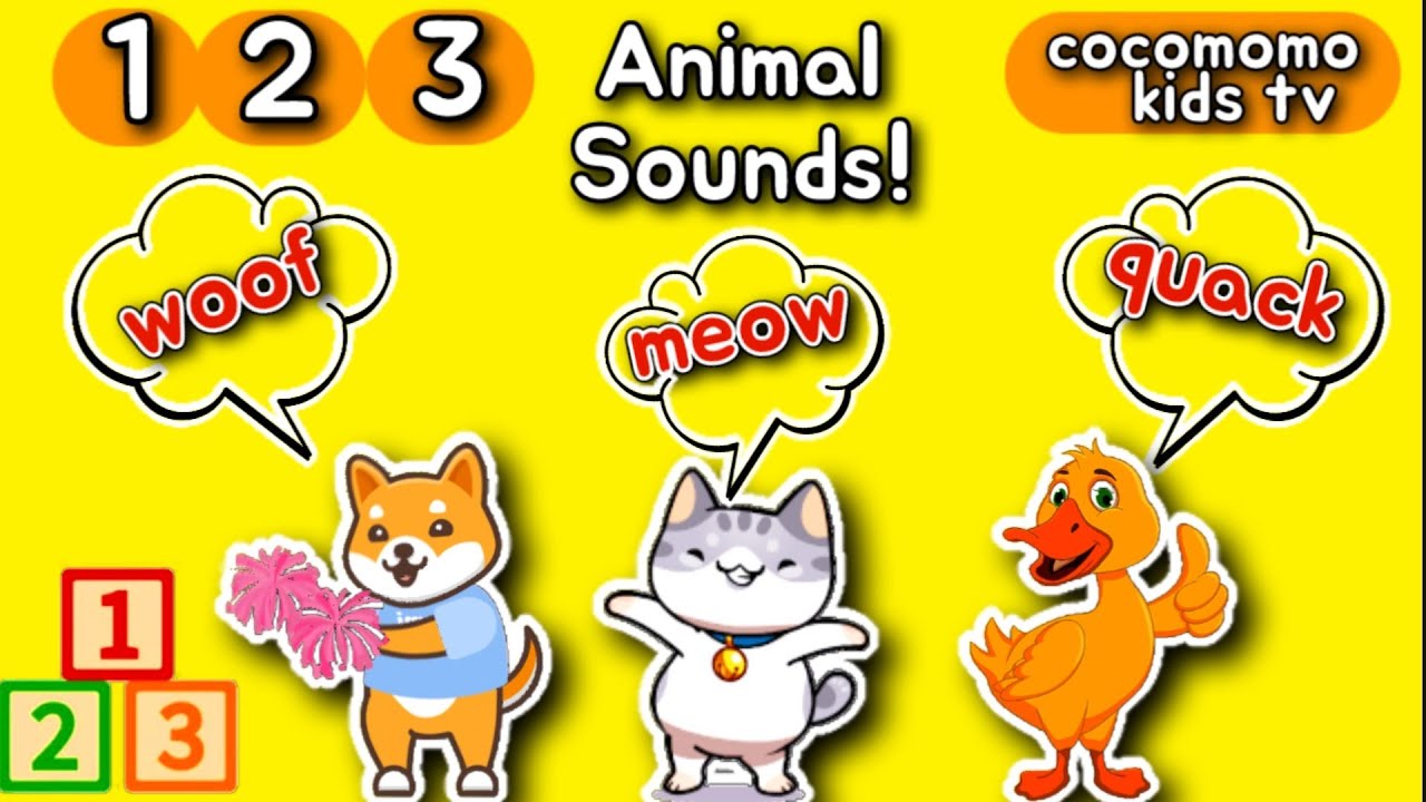 Animal Sounds Number Song for Kids | Learn Counting 1 to 10 with ...