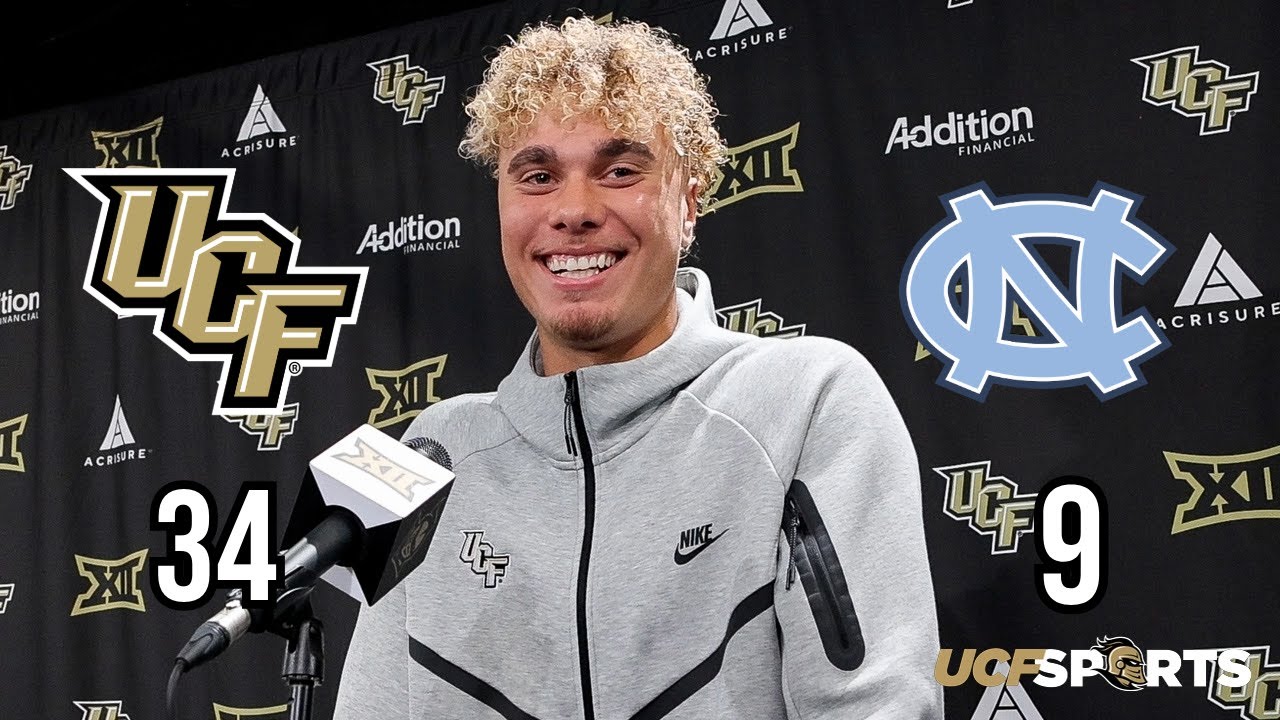 UCF 34, North Carolina 9 - QB Tayven Jackson Press Conference ⚔️🏈 - YouTube