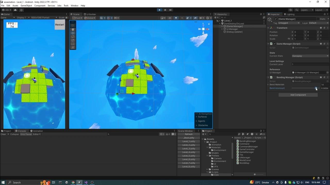 Create world bending effect in unity for my upcoming puzzle adventure game. - YouTube