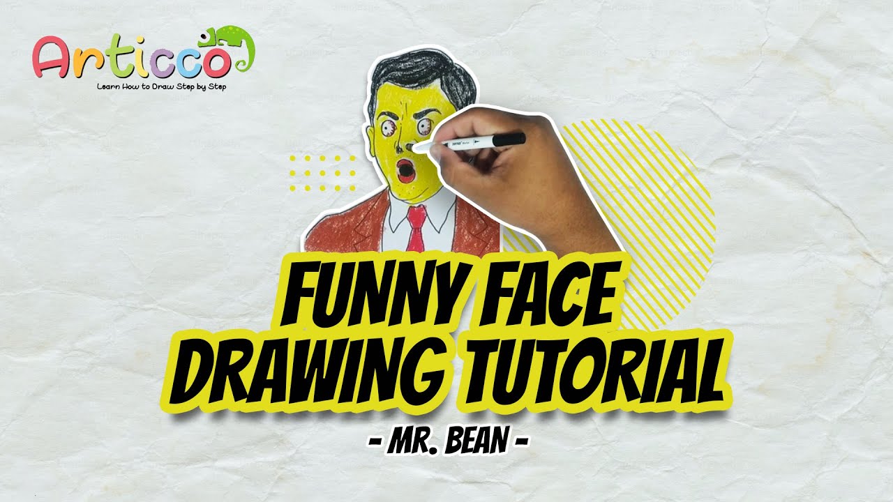 Mr. Bean Funny Face Drawing | How To DrawMr. Bean - YouTube