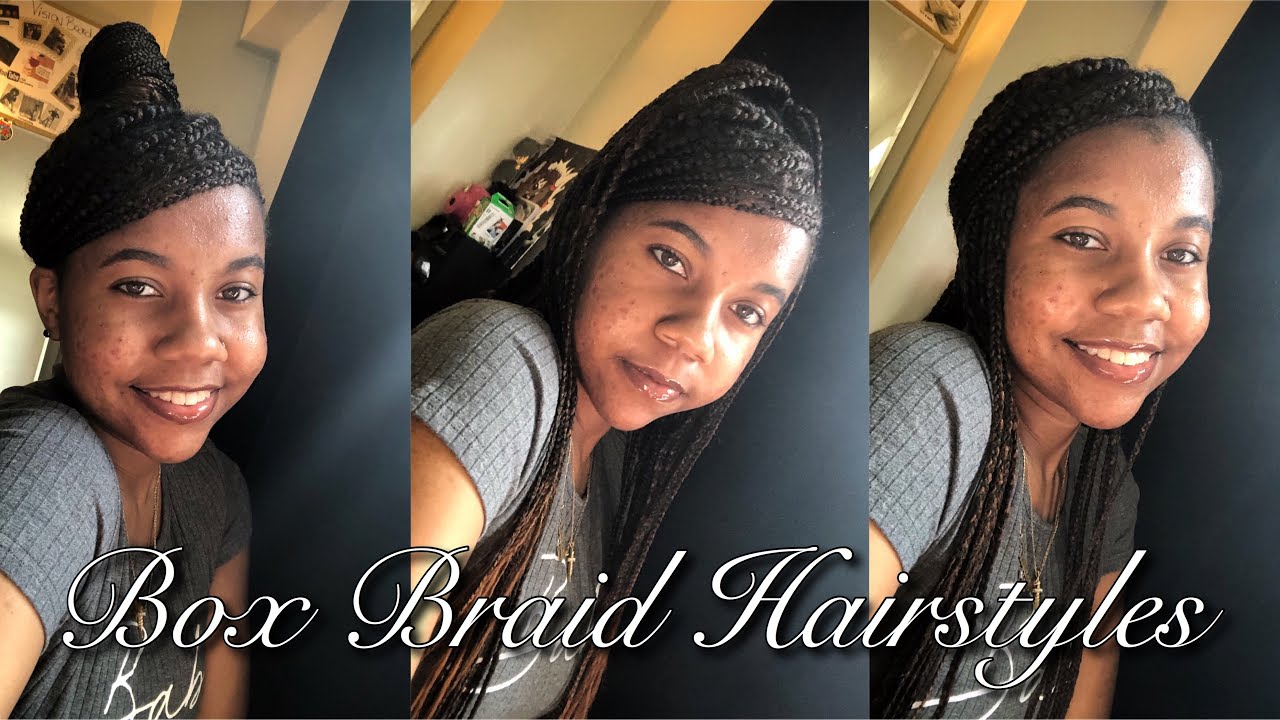 BOX BRAID HAIRSTYLES!! (SWOOP BANG) - YouTube