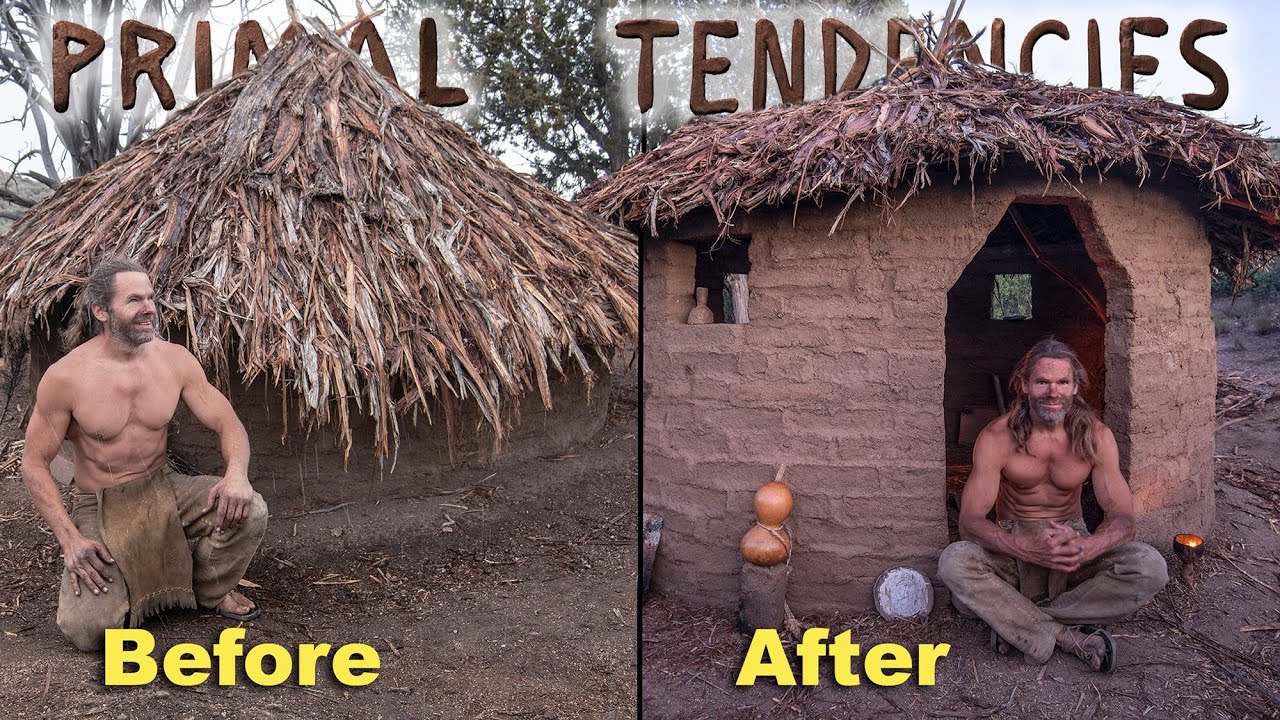 Major Upgrade to the New Primitive Hut (episode 45) - YouTube