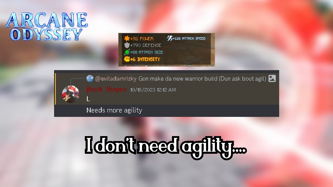 Agility is too "Overrated" [Warrior PvP] (Roblox Arcane Odyssey) - YouTube