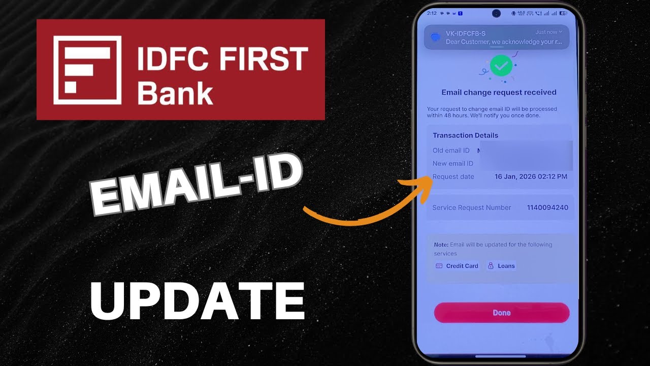 IDFC Bank Email-ID Change | IDFC Mobile App - YouTube