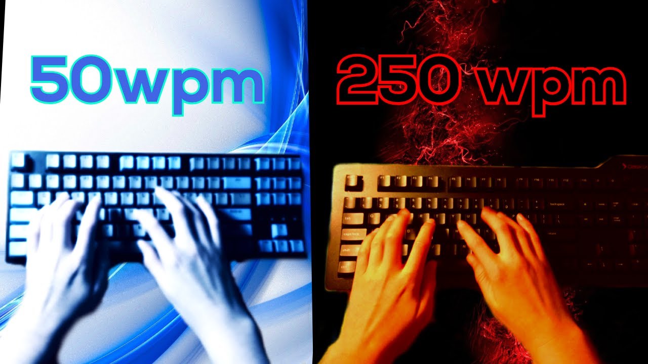250wpm Typing VS 50wpm Typing HANDCAM! - YouTube