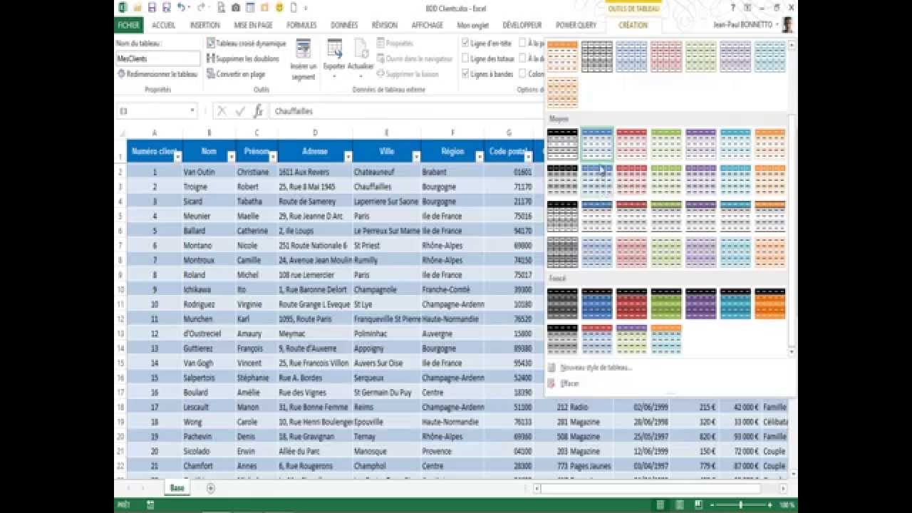 Utiliser l'Outil Tableau dans Excel - YouTube