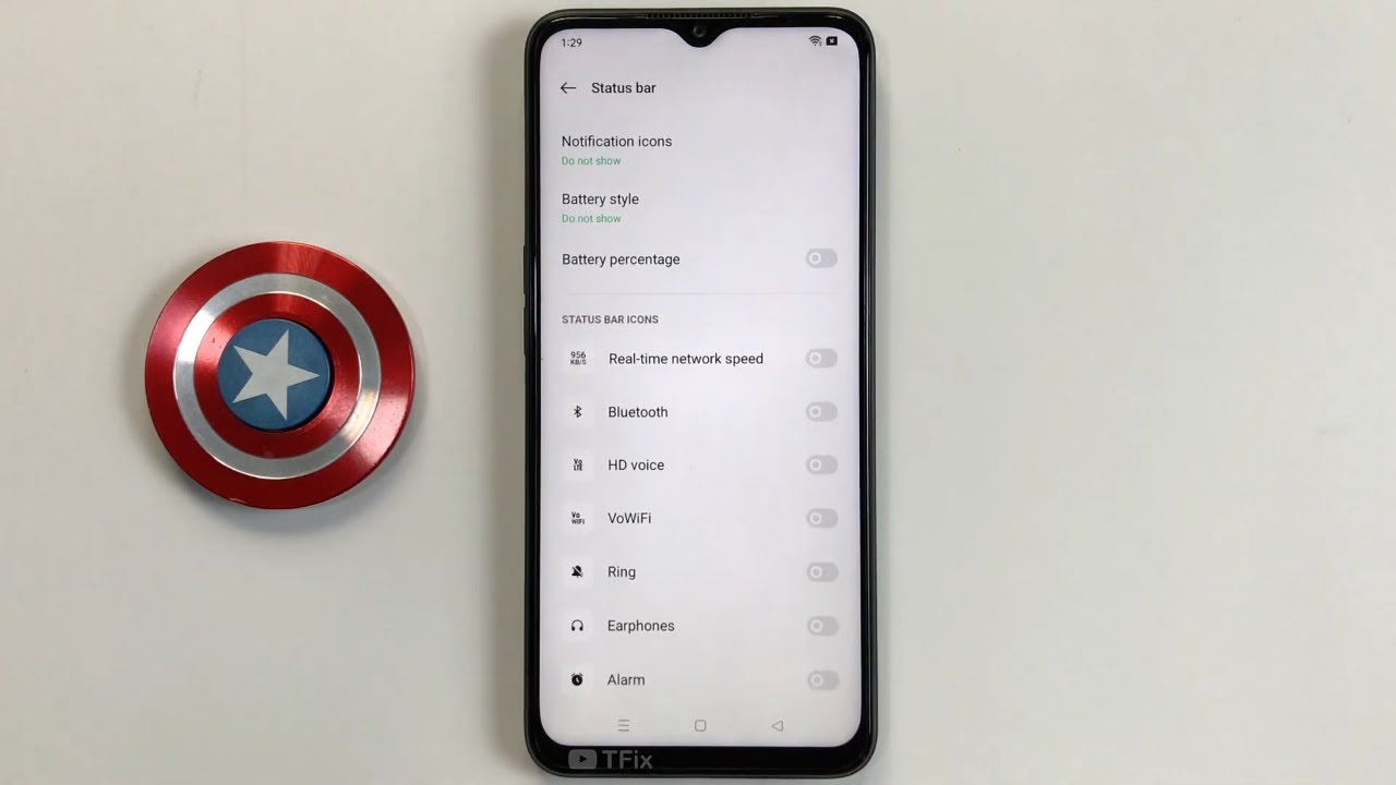 Hide all status bar icons on OPPO A57 Android 12 - YouTube