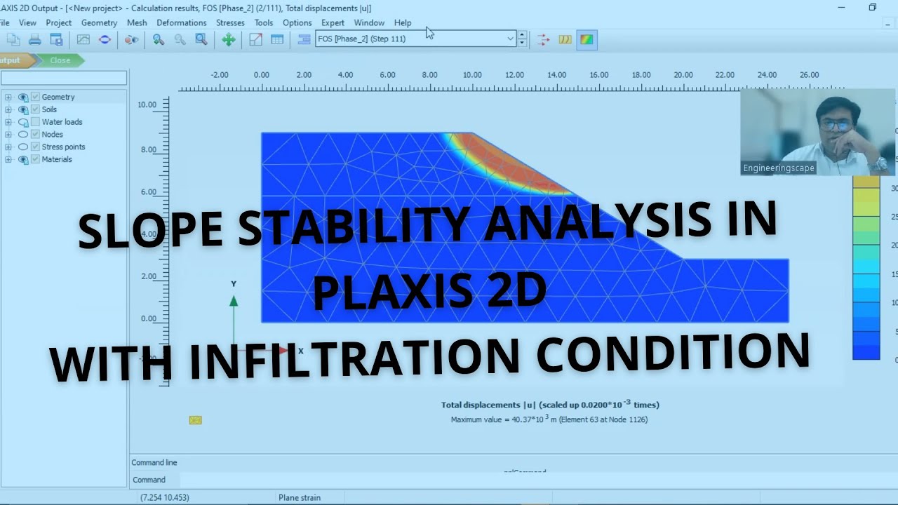 Slope Stability in Plaxis 2D with Rain Infiltration Condition - YouTube