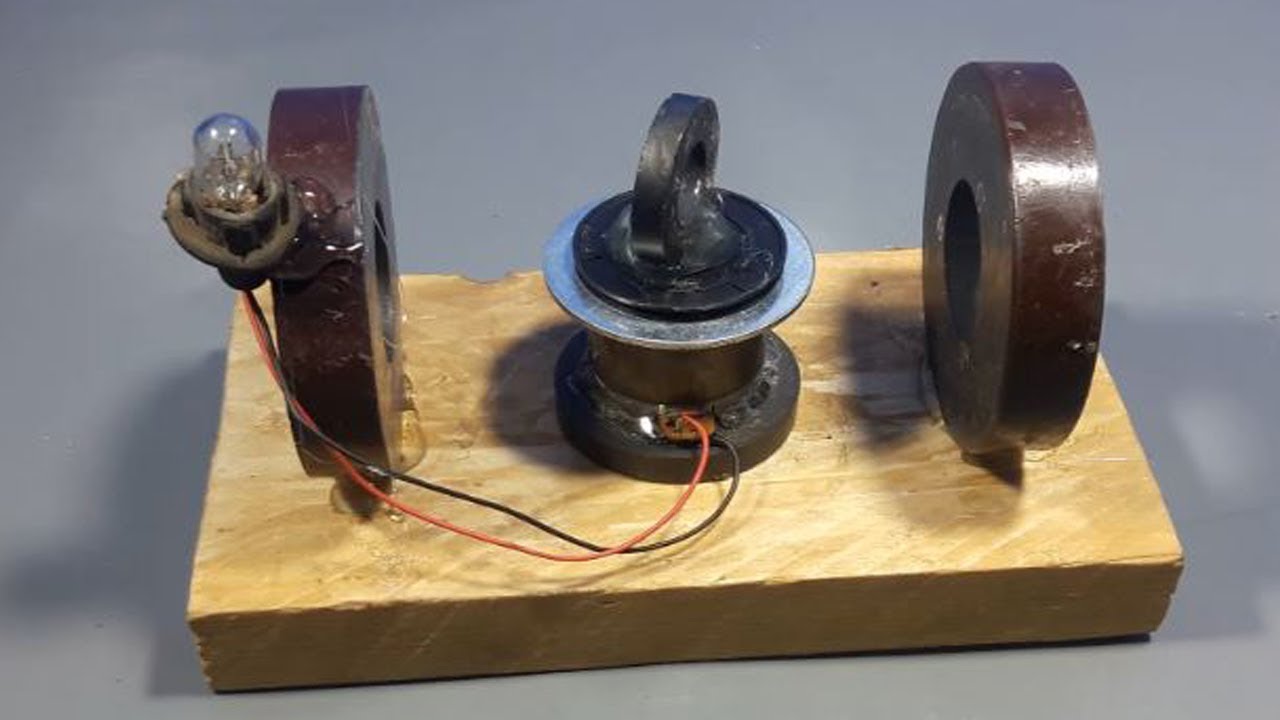 free energy generator light bulb with magnets & Dc motor - science ...