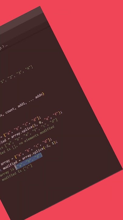 Must Know Javascript Array Slice Vs Splice Concept Part 3 Shorts Youtubeshorts Hindi Youtube