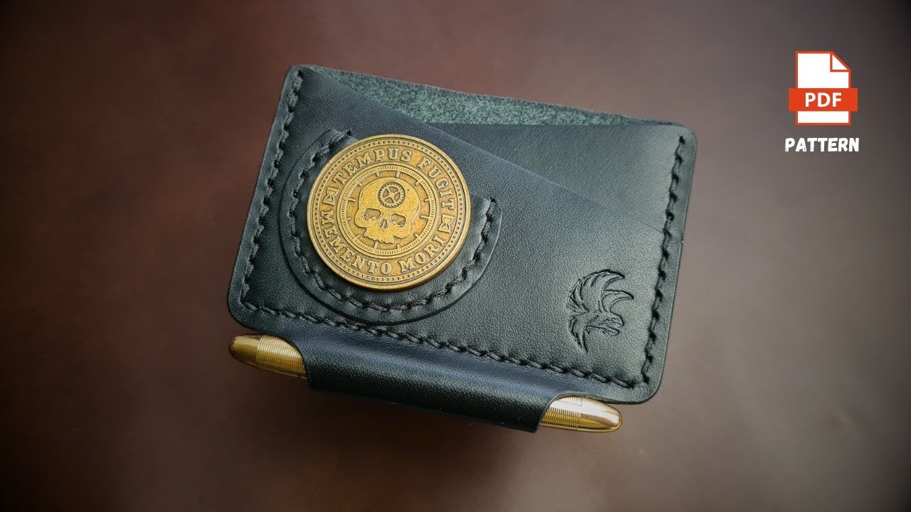 Making a Minimalist Edc Pen Wallet With a Coin Slot - ASMR Leather ...