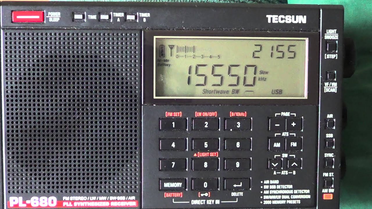 WJHR Milton Florida 15550 Khz USB Shortwave Tecsun PL 680 - YouTube