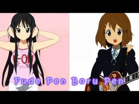 K ON Fude Pen Boru Pen Yui & Mio Mix ♪ - YouTube