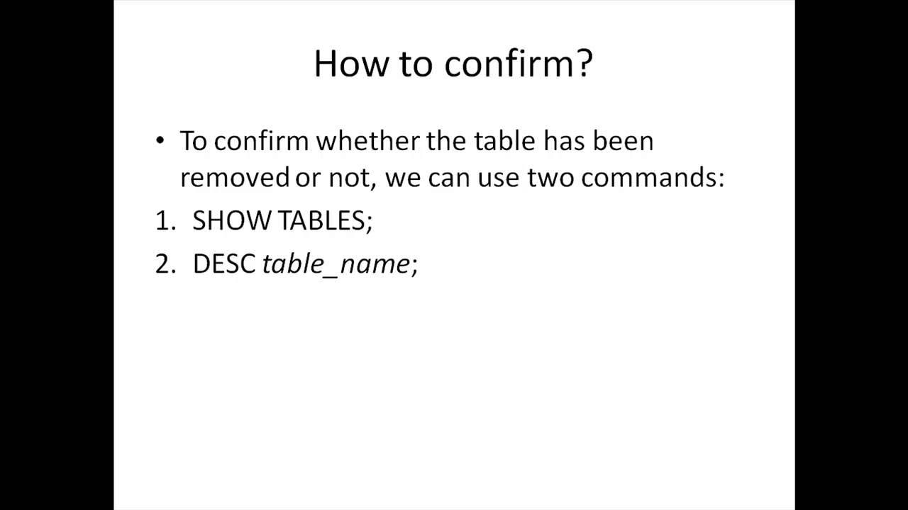 SQL Tutorial - 11: Removing Tables from Database - YouTube