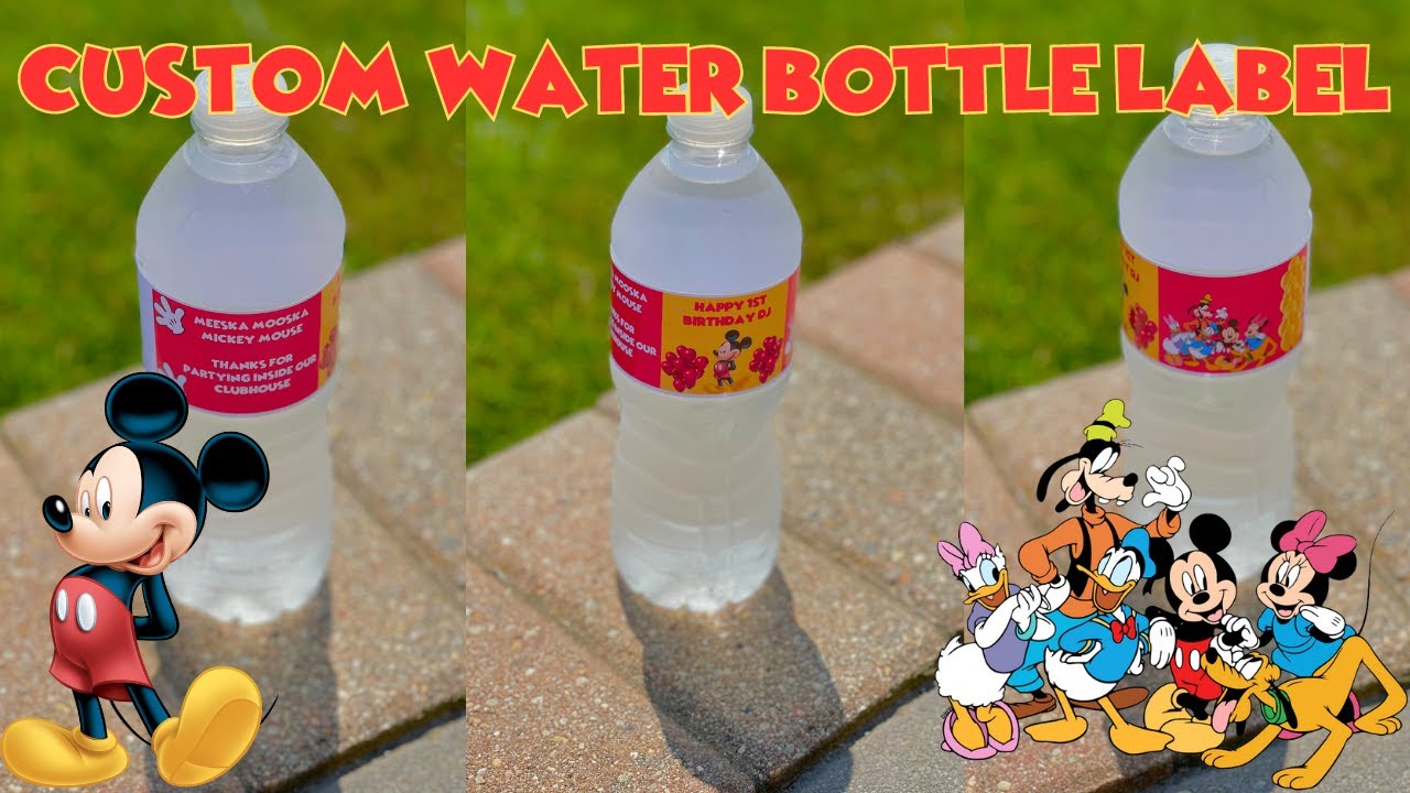 HOW TO MAKE CUSTOM WATER BOTTLE LABELS!! - YouTube