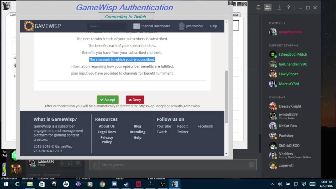 Deepbot Gamewisp Integration - YouTube