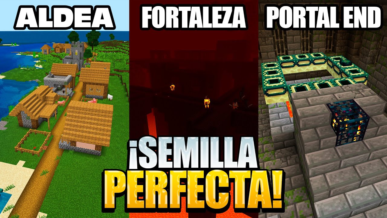 ¿Semilla perfecta? ¡Todo en un solo chunk! Aldea, Nether y End en el ...