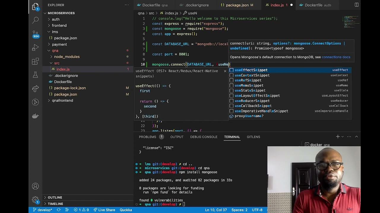 Microservices Part 7, Mongo DB Database, mongoose, connect the app to a ...