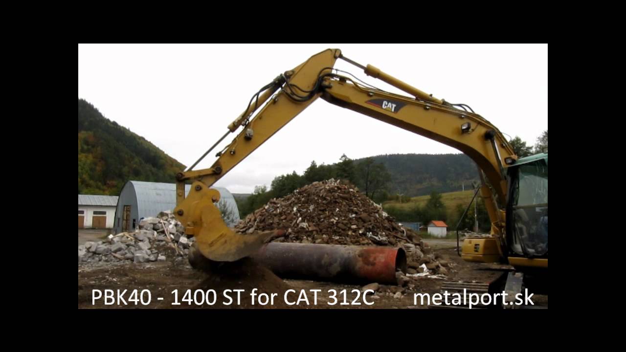 CAT 312C with skeleton bucket PBK40_1400ST - YouTube