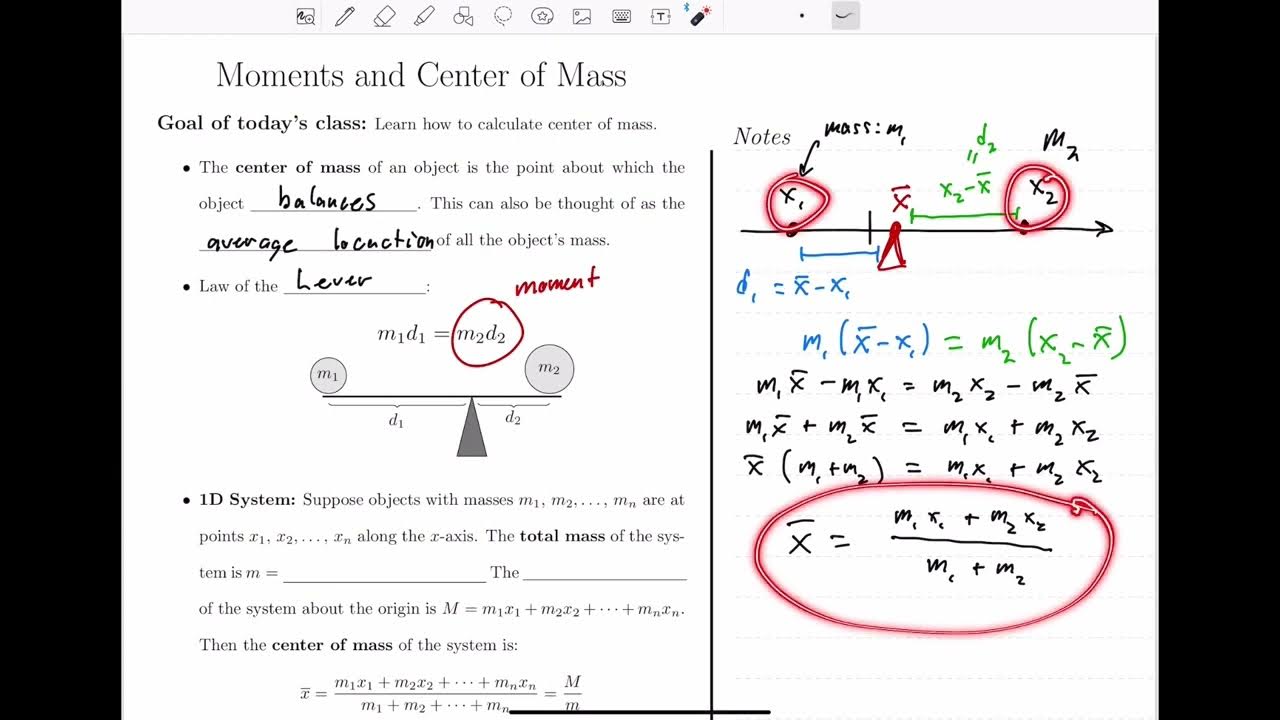 Moments and Center of Mass Part 1 - YouTube