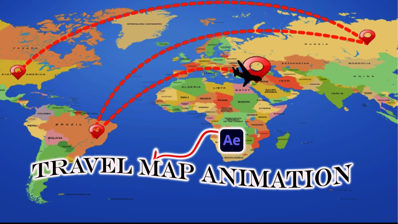 plane travel map animation in after effect#aftereffects #hindi - YouTube