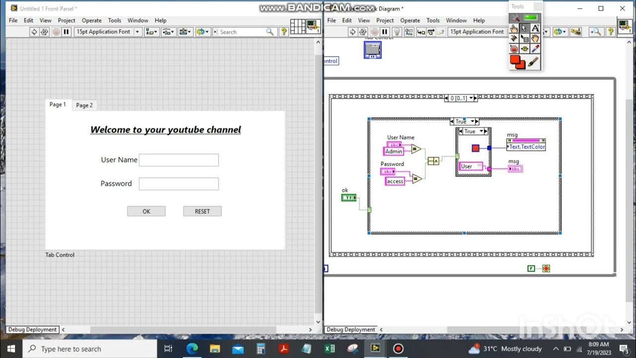 How to Create in Login screen | User Login screen in LabVIEW 2013 ...