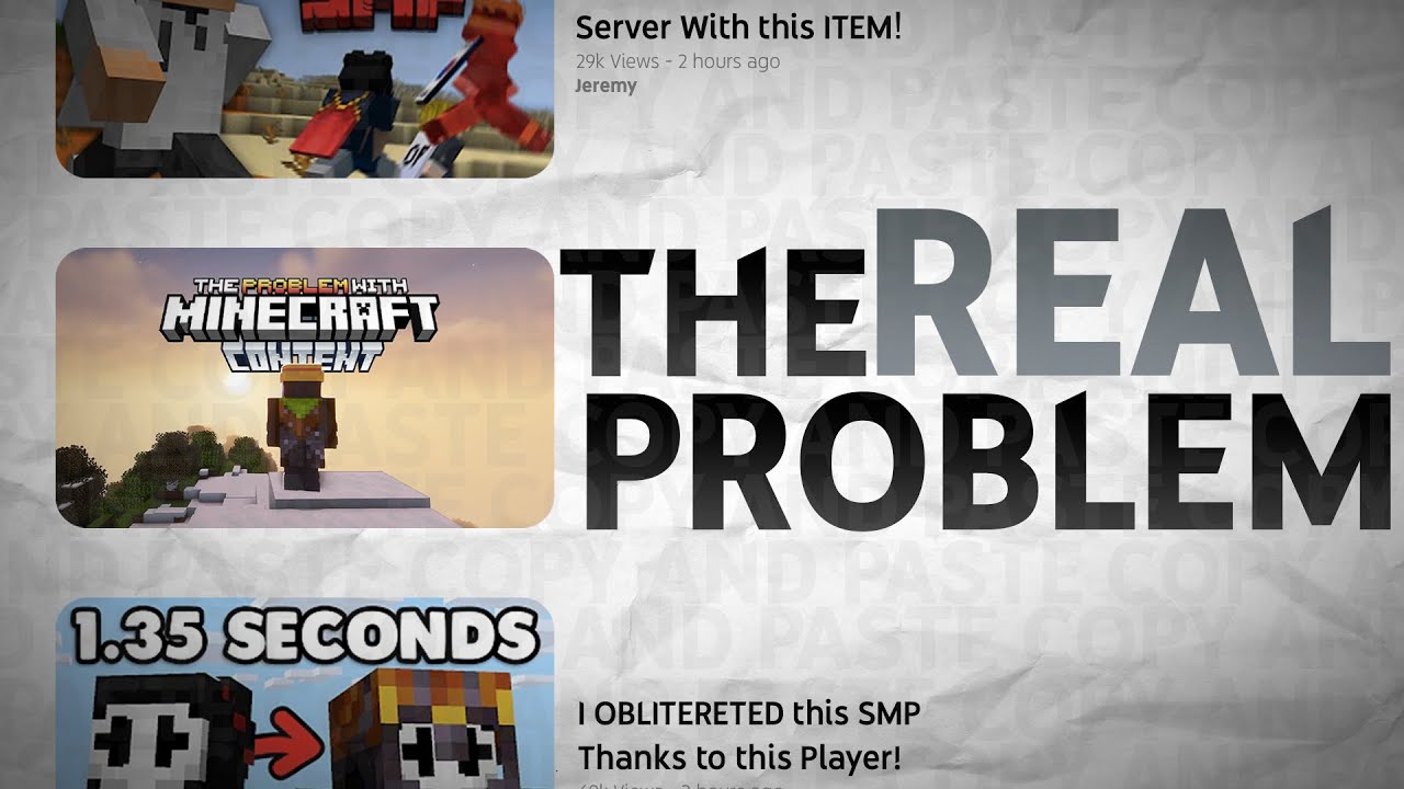 The Problem With Minecraft Content! - YouTube